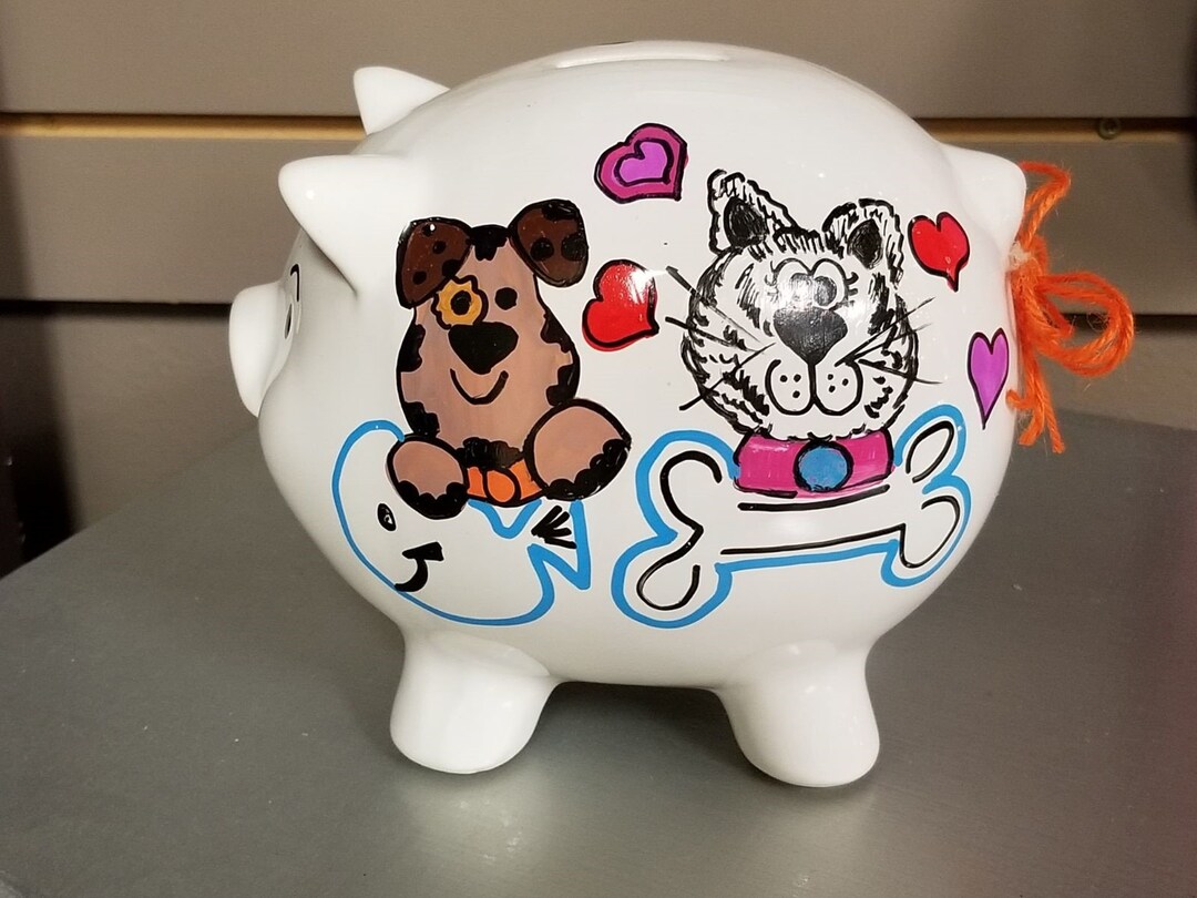 Personalized Piggy Bank, Pets, Piggy Bank, Dog and Cat Bank,pet Lovers ...