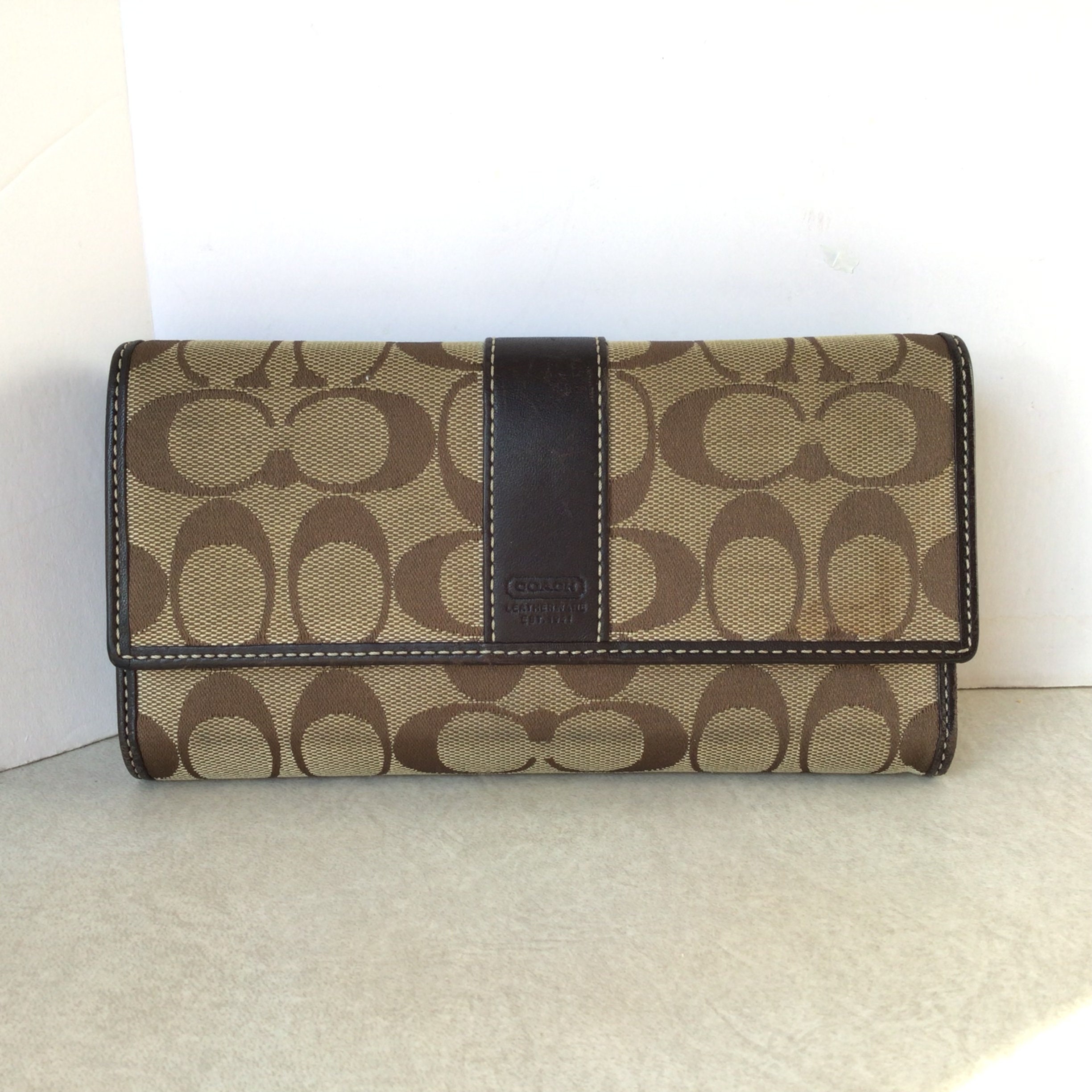 Coach Signature Large Brown Wallets