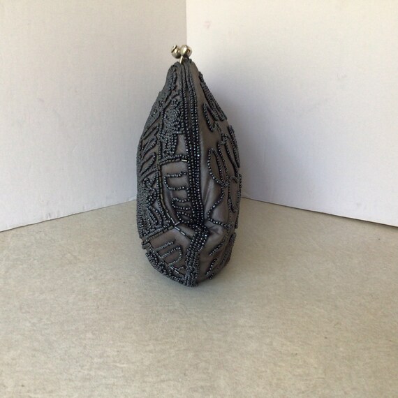 Vintage Debbie Hand Beaded Evening Bag In Blue - Gem