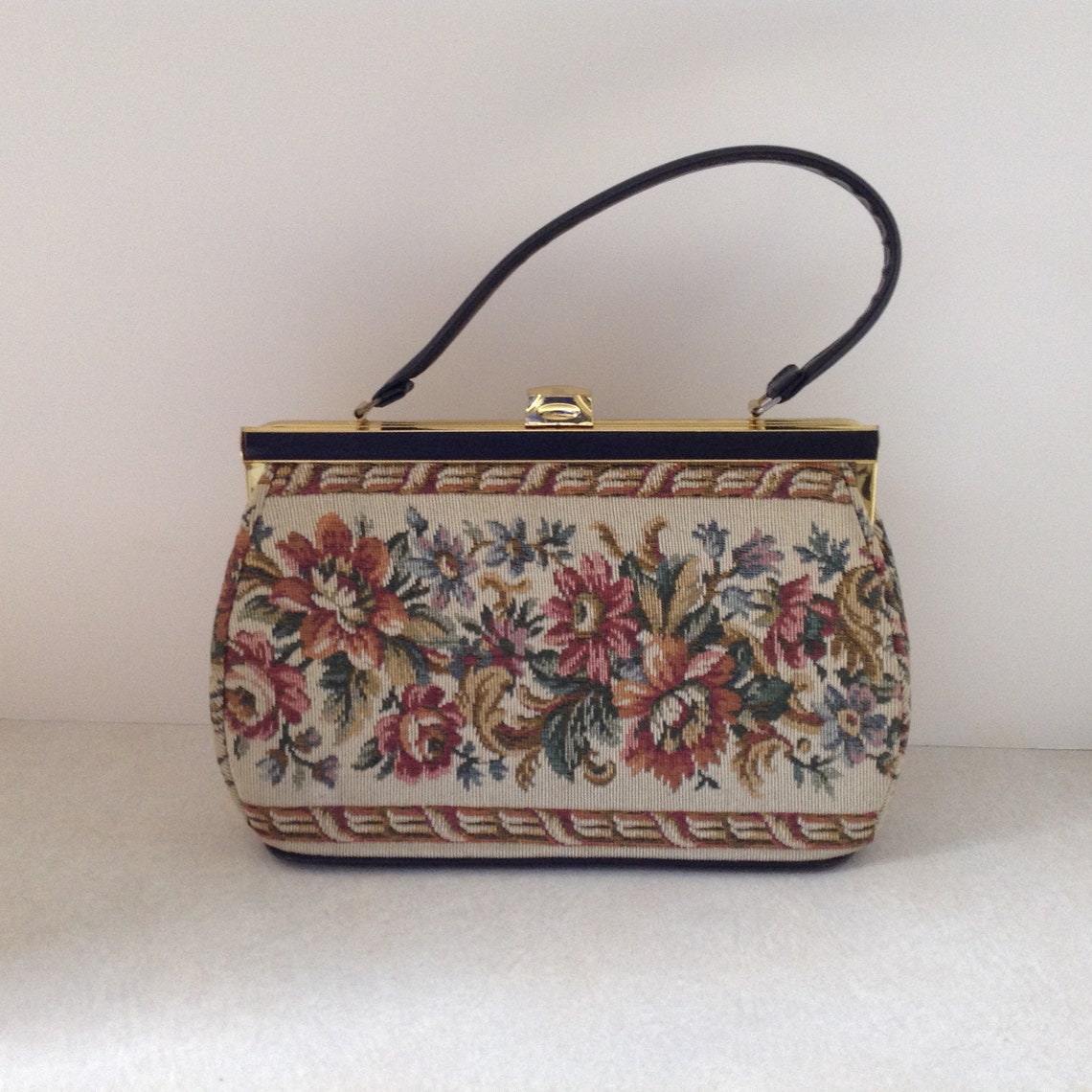 Vintage JR 1960's Tapestry Handbag - Etsy