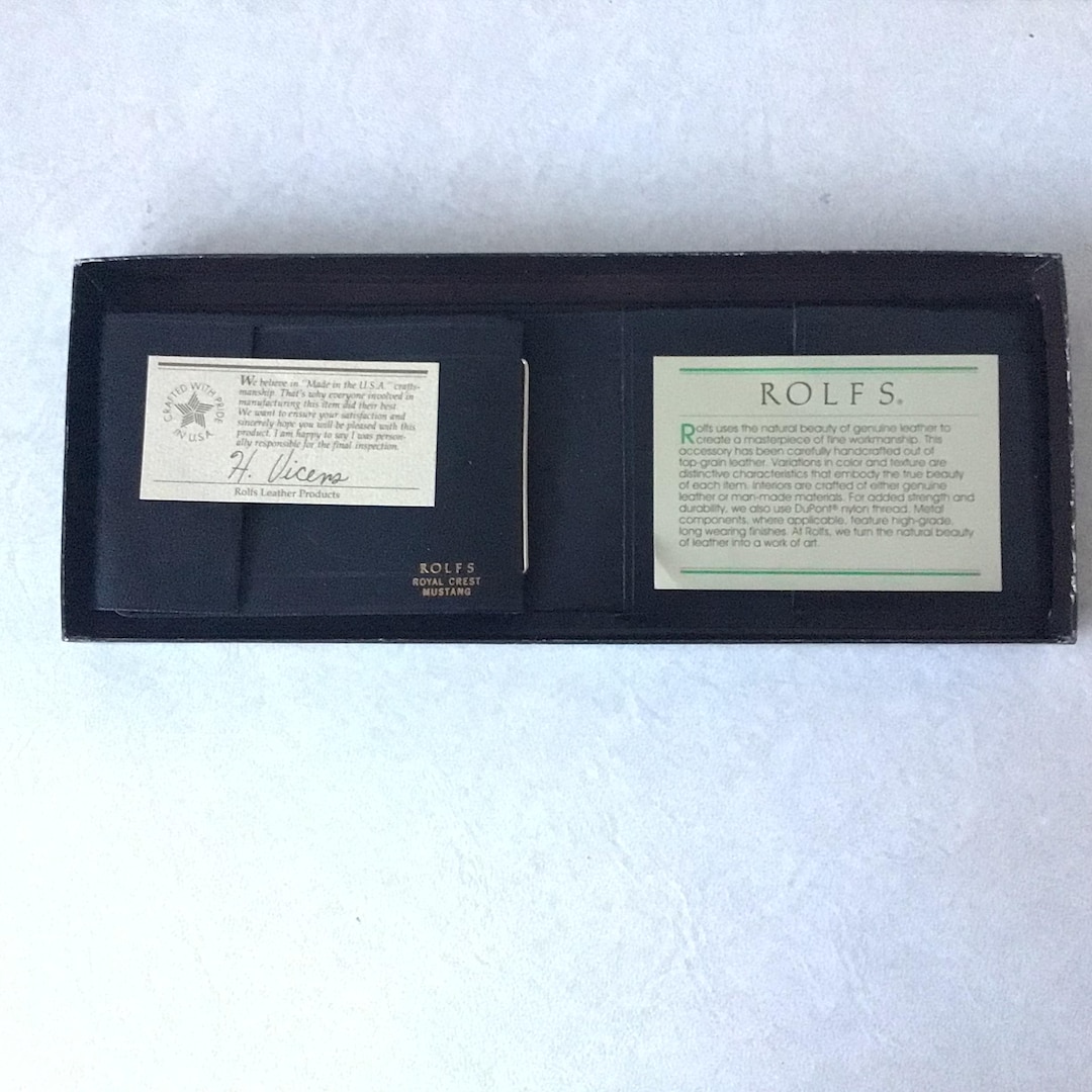Rolfs Vintage Genuine Leather Black Bifold Wallet New Old Stock - Etsy