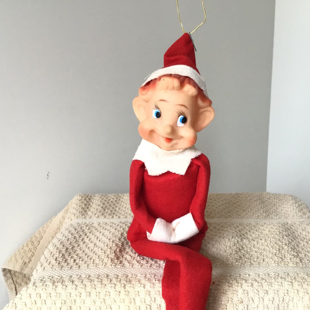Vintage Mid Century Felt Elf in Red Knee Hugger Pixie Elf RARE - Etsy