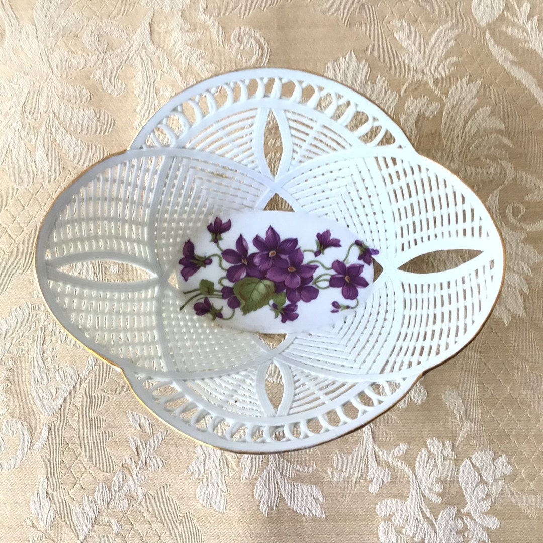 Vintage Apulum Porcelain Handmade in USA Filigree Floral Pattern Liette ...