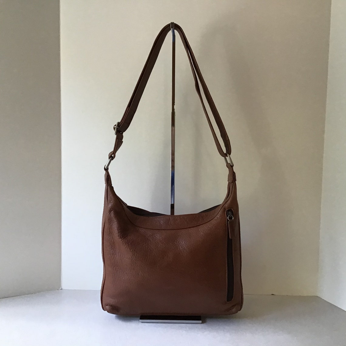 SIMON Vintage Genuine Leather Shoulder Bag In Brown | Etsy