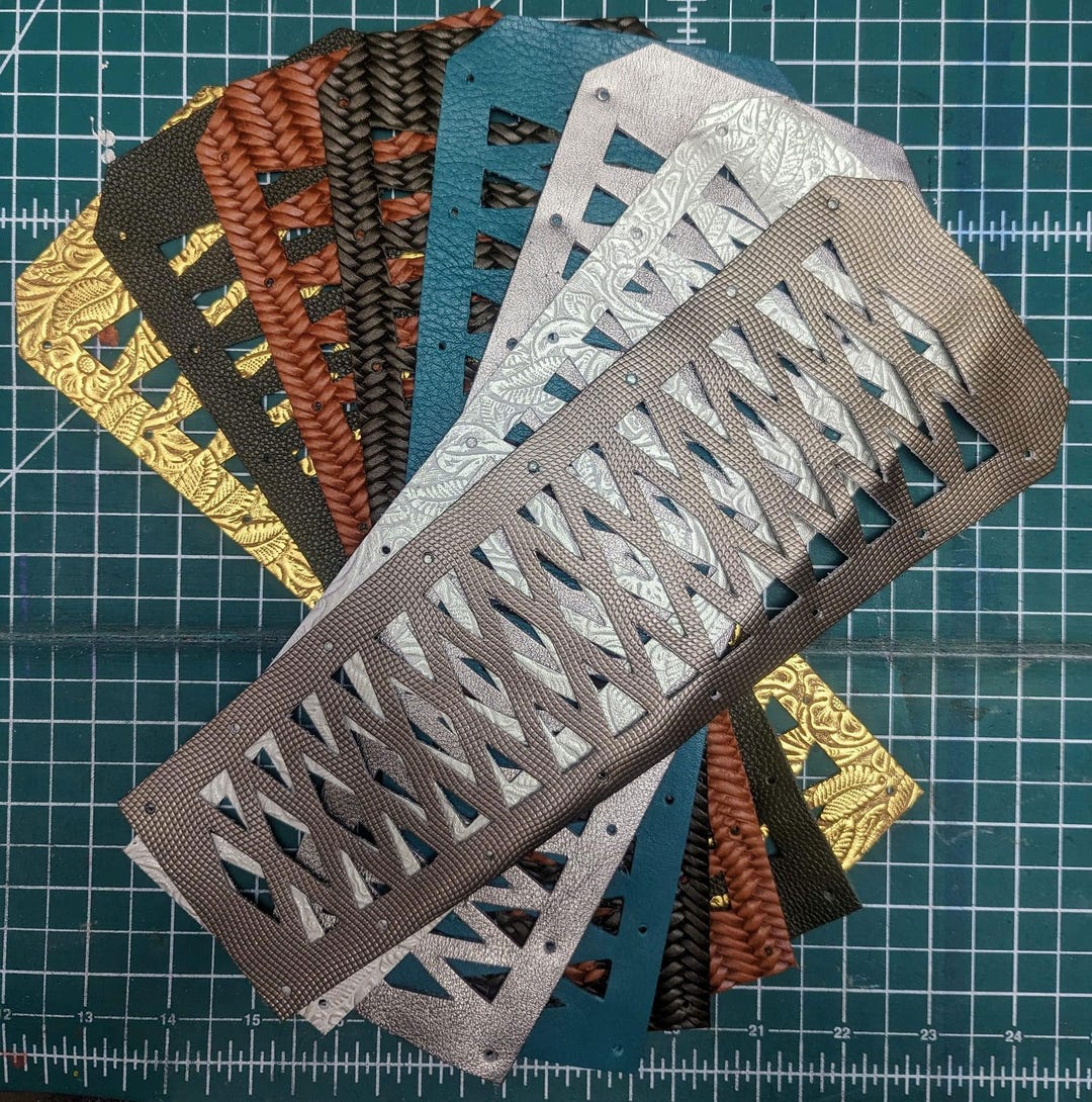 Draco Leather Snap Wrap | Handcrafted Hair Wrap | Textured Metallic ...