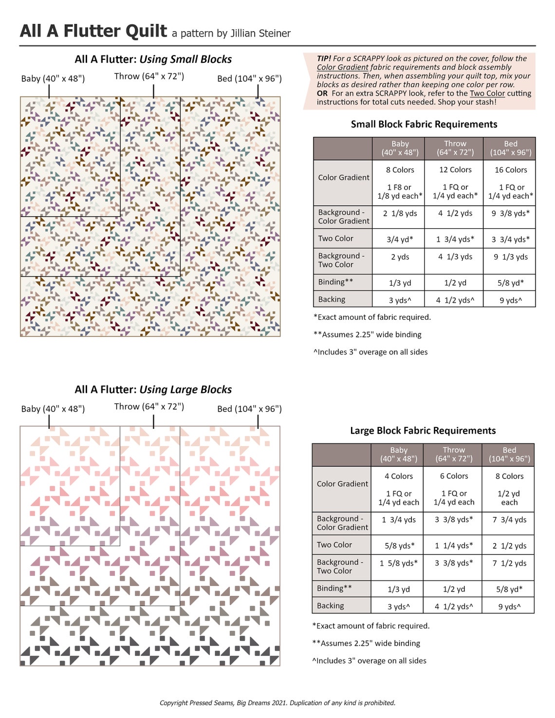 All A Flutter Quilt Pattern by PS Big Dreams Fat Quarter and - Etsy