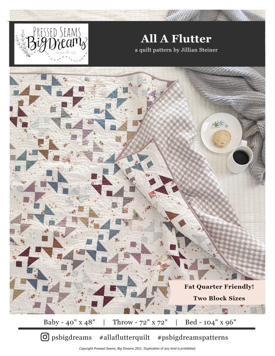 All A Flutter Quilt Pattern by PS Big Dreams, Fat Quarter and Scrap ...