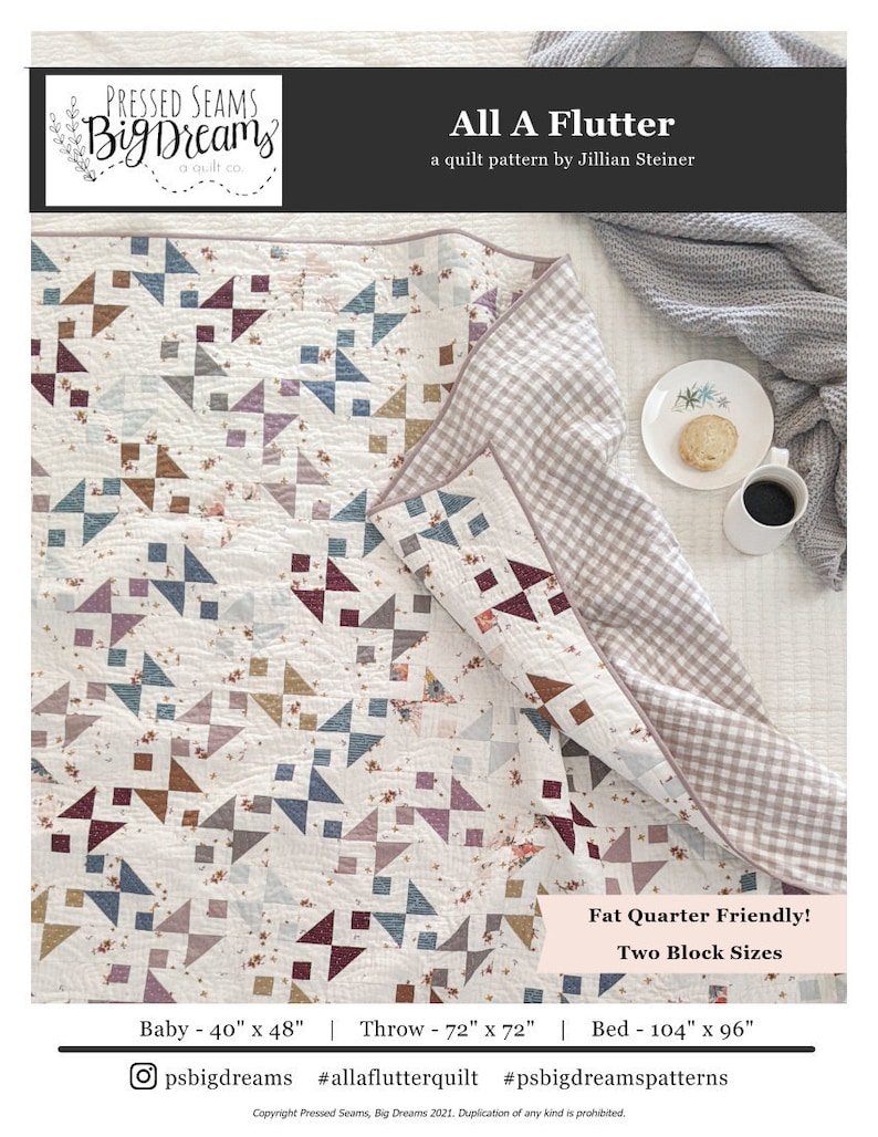 All A Flutter Quilt Pattern by PS Big Dreams, Fat Quarter and Scrap Friendly, Both Modern and ...