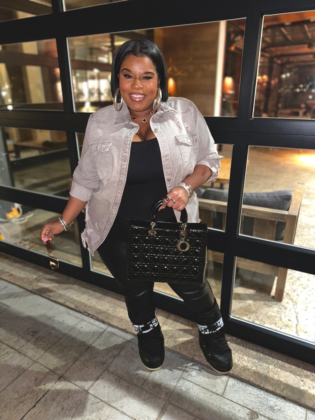 Grey Distressed Denim Shacket - Etsy