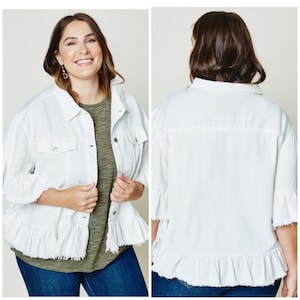 Ruffle Denim Jacket - Etsy