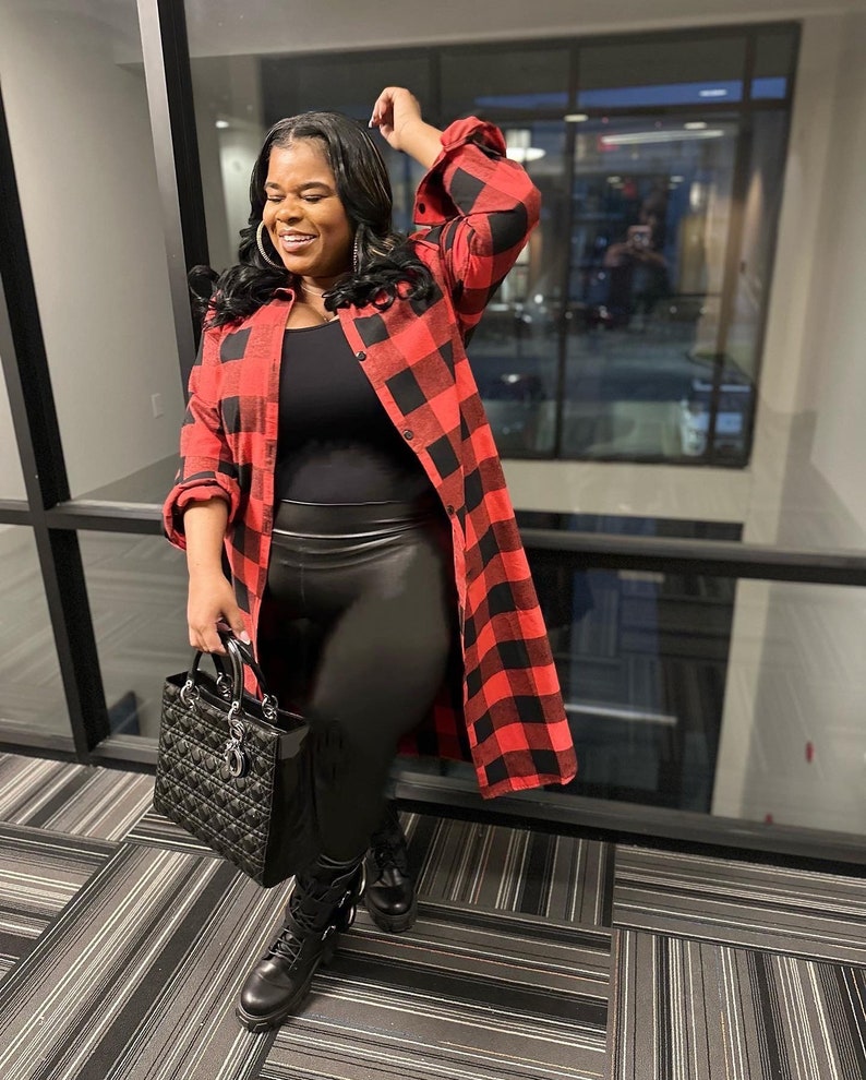 Women's Flannel Duster/ Top Red - Etsy