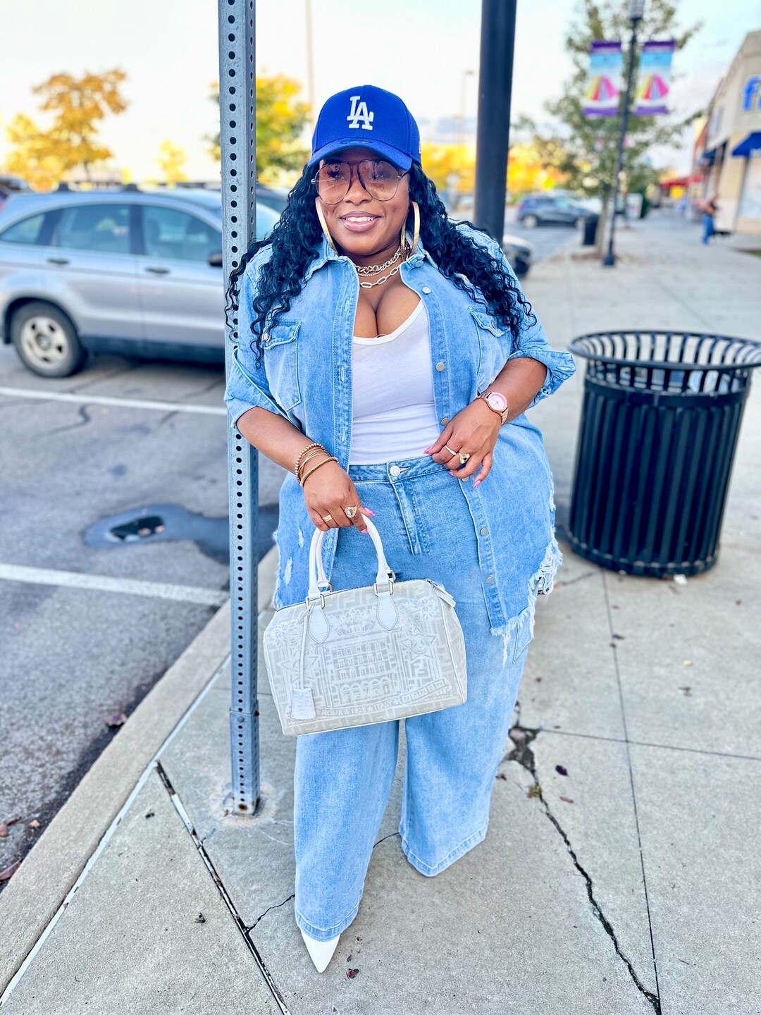 Distressed Denim Shacket - Etsy