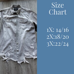 Grey Distressed Denim Shacket - Etsy