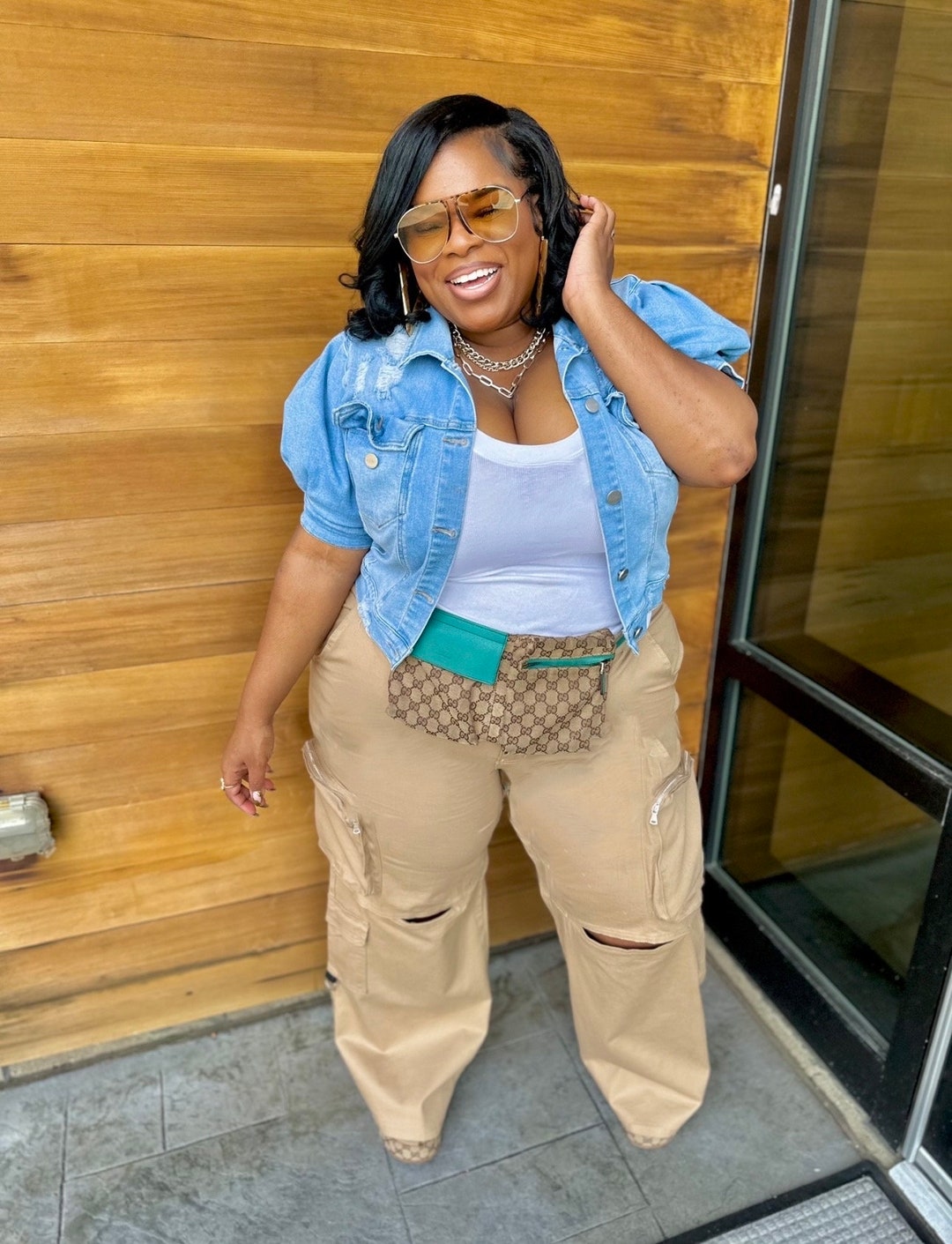 Light Denim Crop Short Sleeve Jacket - Etsy