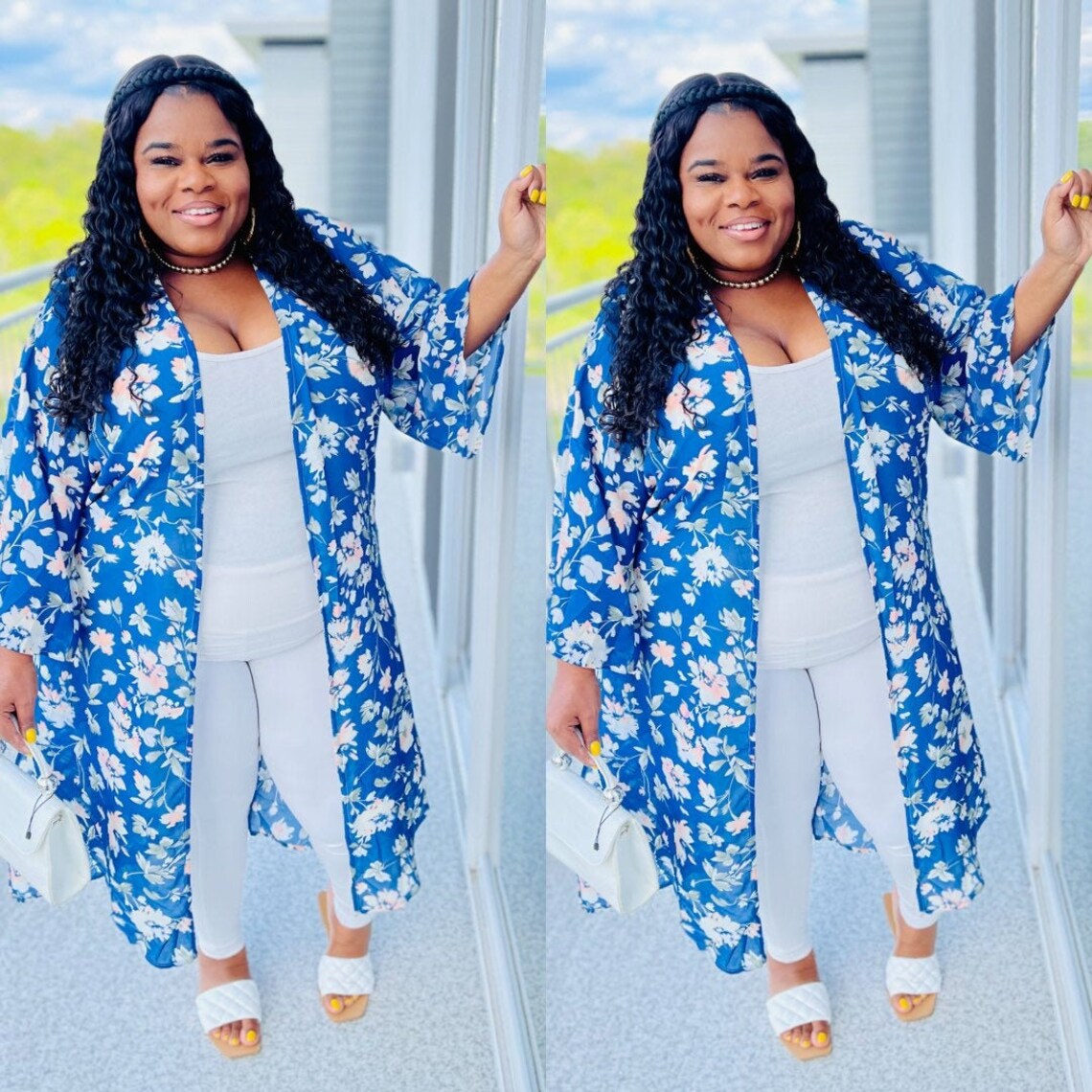 Blue Flowers Duster | Etsy