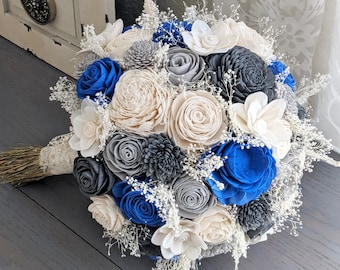 Royal blue bouquet | Etsy