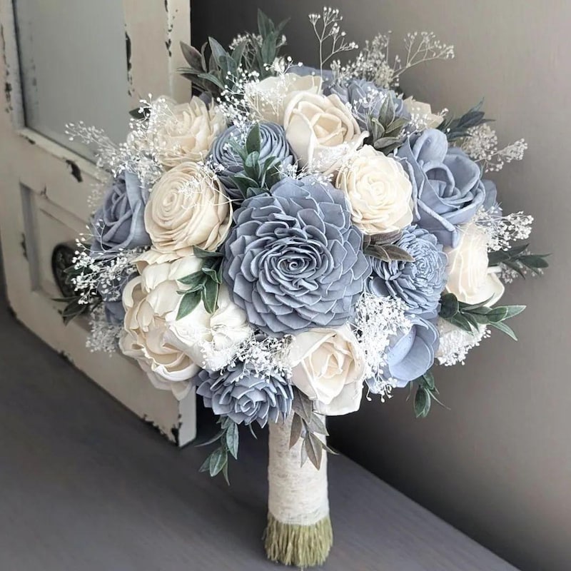 Dusty Blue Bouquet - Etsy