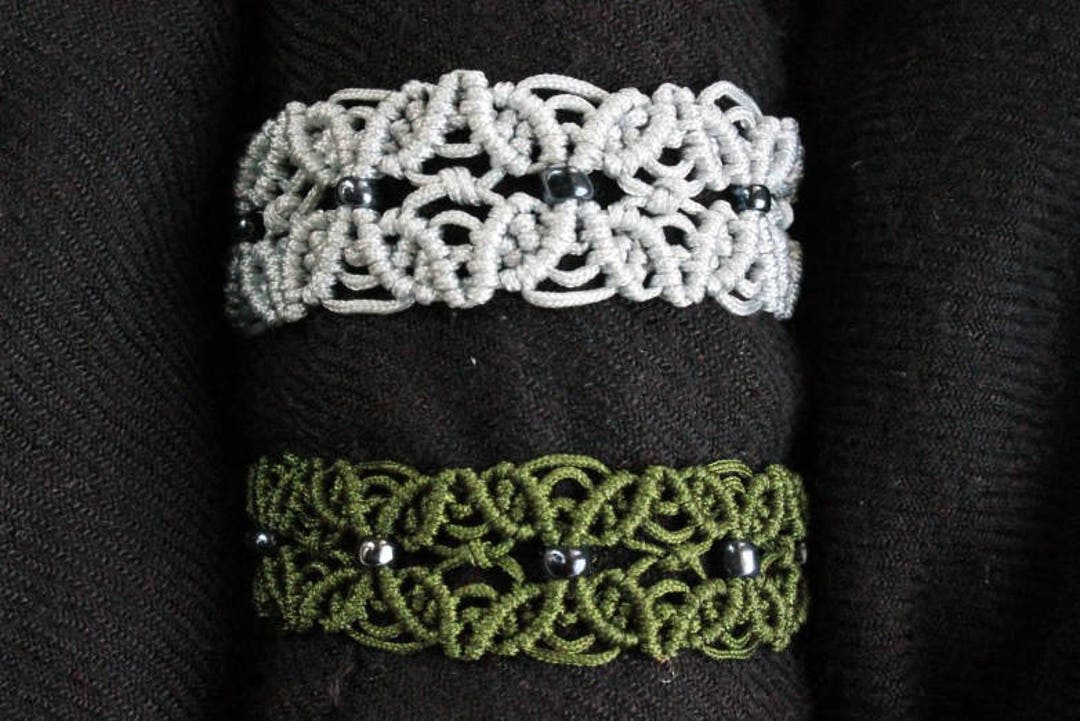 Macrame Flower Petal Bracelet With Beads - Etsy