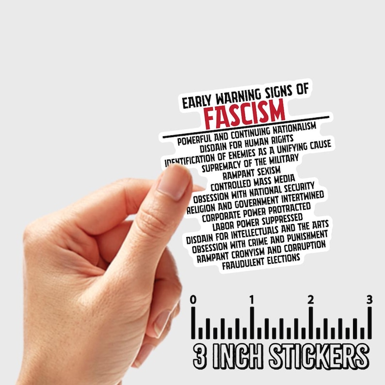 3-inch Sticker Early Warning Signs of Fascism - Etsy