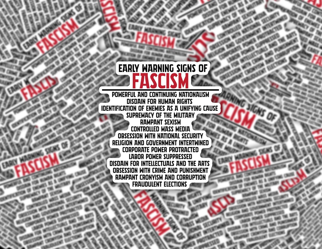 3-inch Sticker Early Warning Signs of Fascism - Etsy