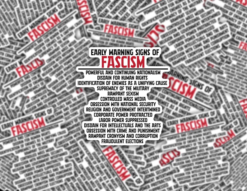 3-inch Sticker Early Warning Signs of Fascism - Etsy