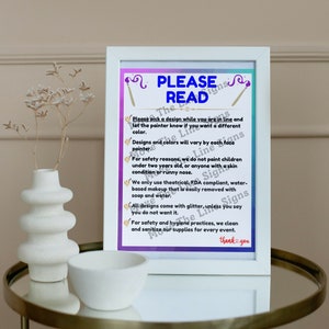 Facepainting Please Read Sign Digital Download - Etsy