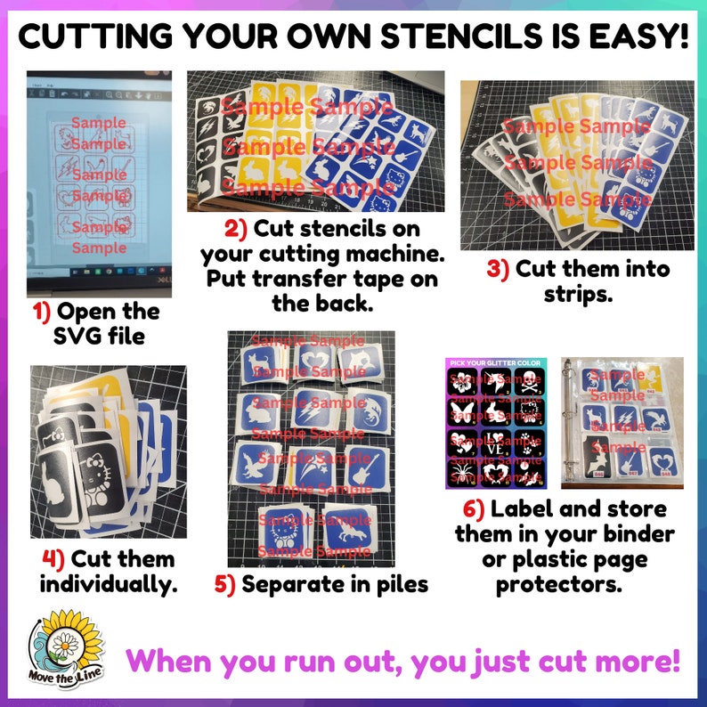 Popular 3: Glitter Tattoo Stencils SVG Digital Instant Download Cut ...