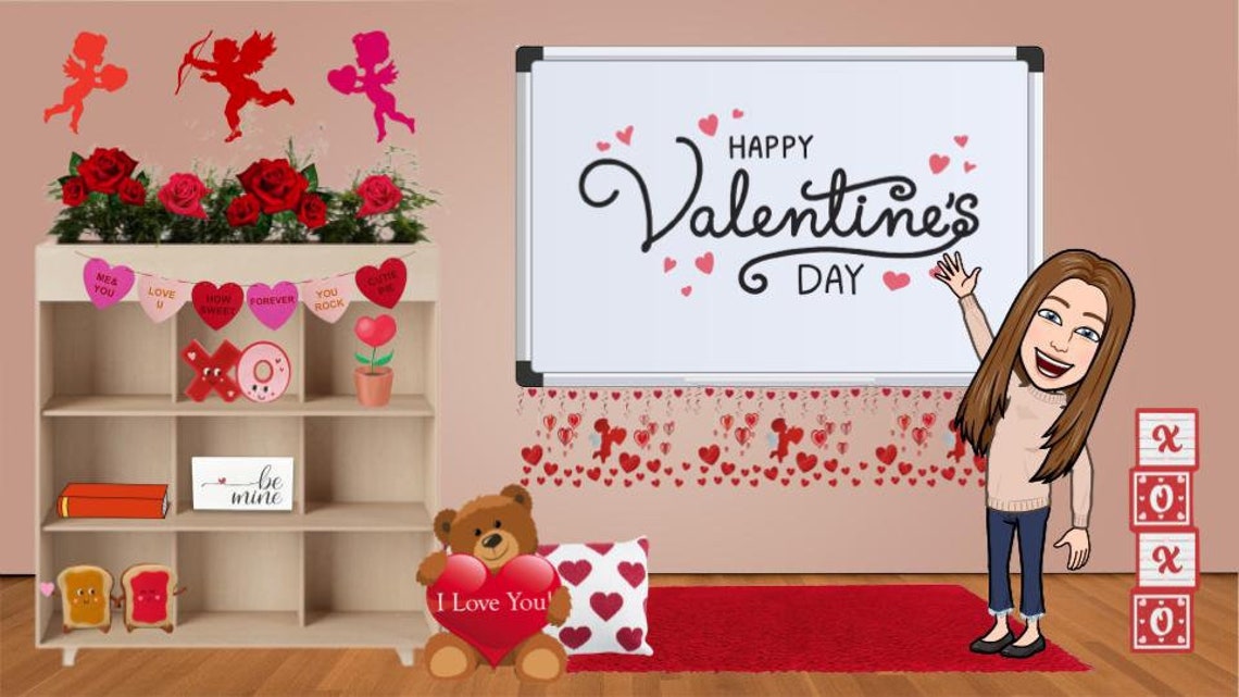 Bitmoji Virtual Classroom Valentine's Day February | Etsy