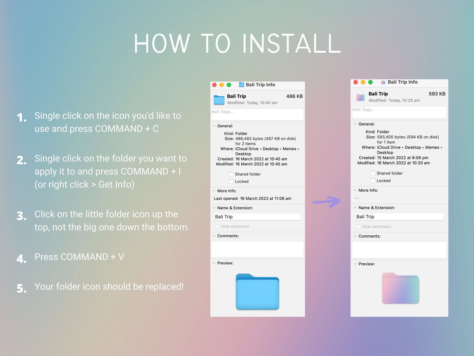Folder Icons Desktop Icons Holo Icons Mac Desktop Icons - Etsy Canada
