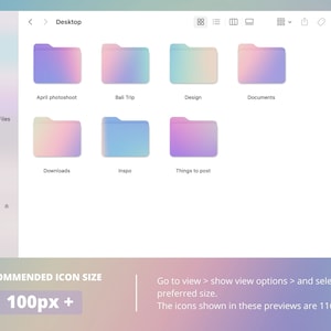 Folder Icons Desktop Icons Holo Icons Mac Desktop Icons - Etsy Canada