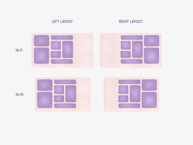 Dreamy Purple Desktop Wallpaper Set, Purple Desktop Organizer With ...