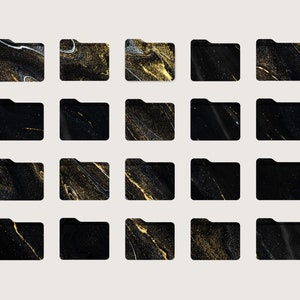 Dark Folder Icons for Mac and Windows » Gold Marble Folders Icons ...