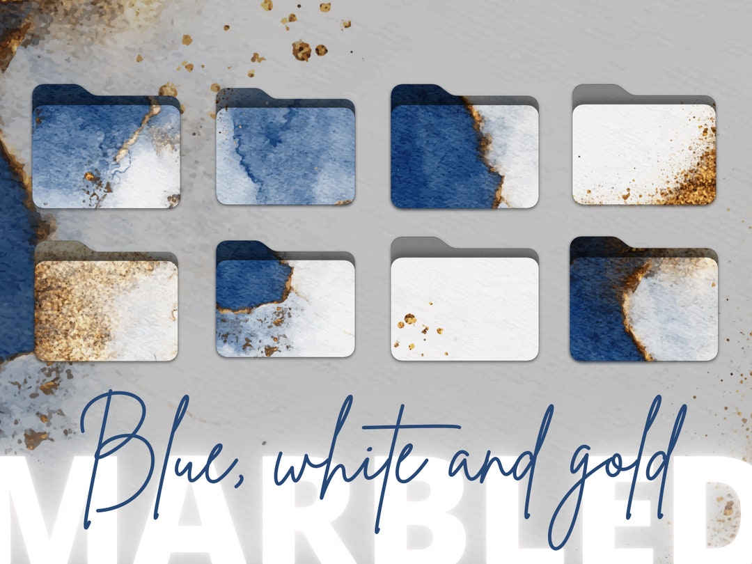 Mac Folder Icons » Desktop Folders » Blue and Gold Folders » Marbled ...
