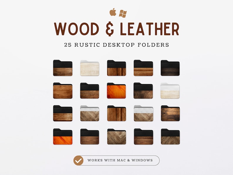 Rustic Folder Icons for Mac and Windows » Wood Folders Icons » Custom ...