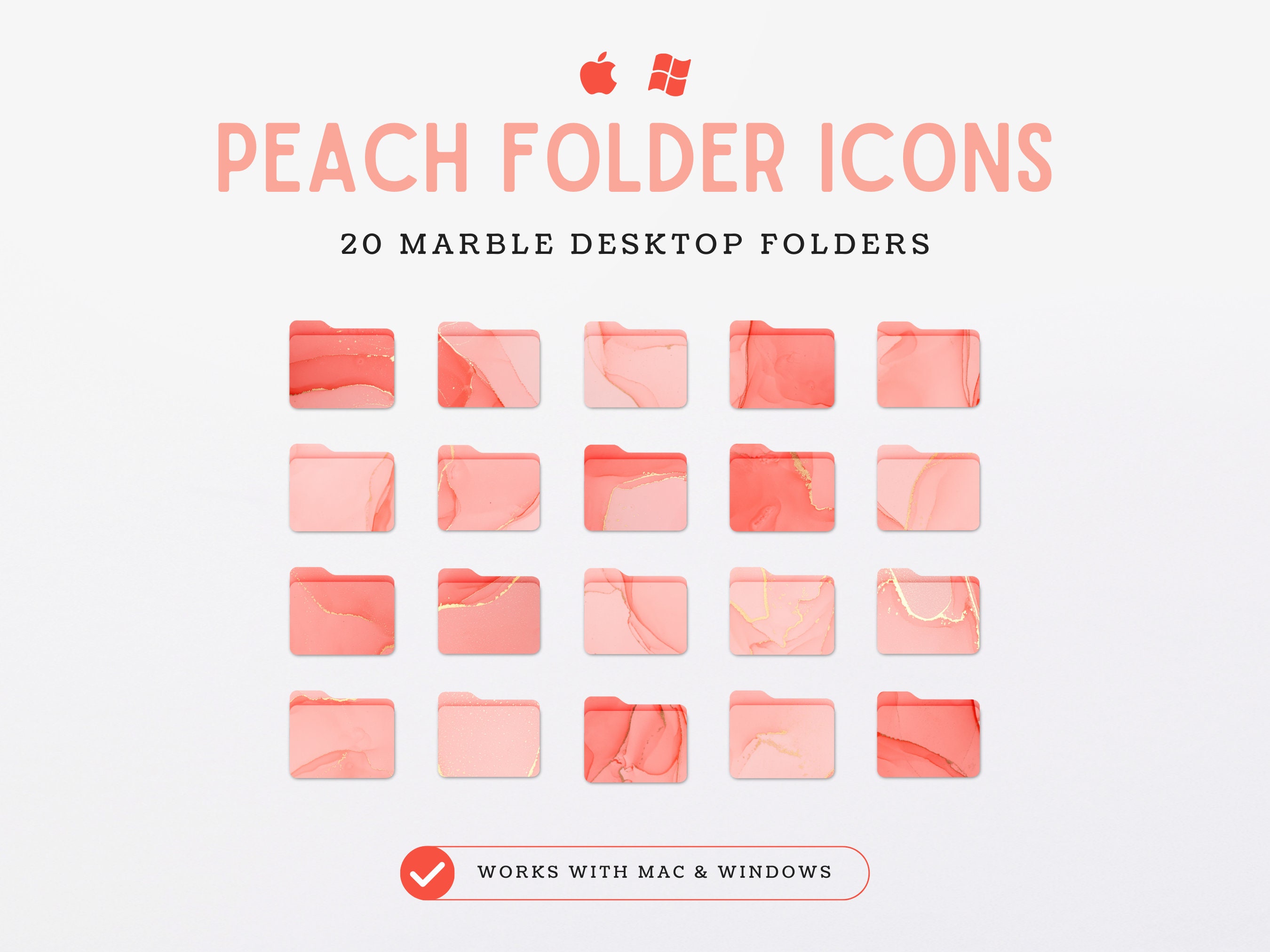 Marble Folder Icons » Desktop Icons for Mac and Windows » Luxe Folder ...