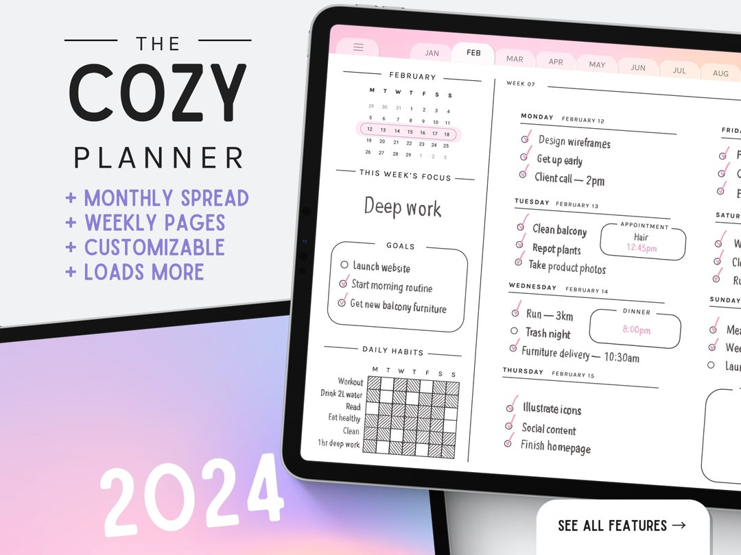 2024 Digital Planner Minimalist Weekly Planner for 2024 Goodnotes ...