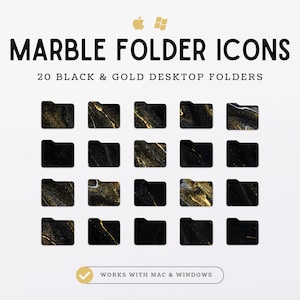 Dark Folder Icons for Mac and Windows » Gold Marble Folders Icons ...