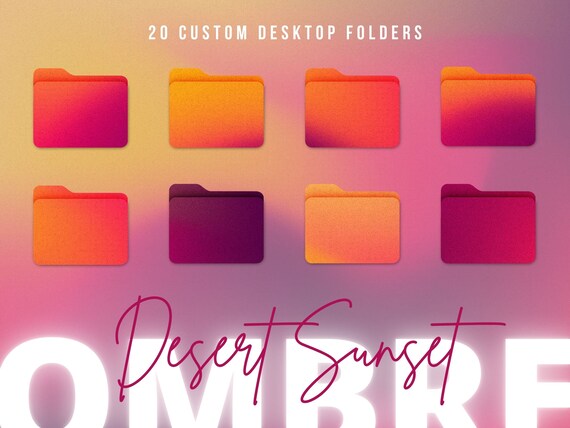 Folder Icons Desktop Icons Sunset Icons Mac Desktop | Etsy