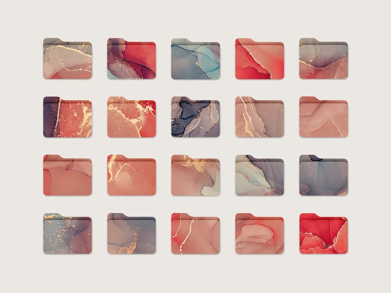 Aesthetic Desktop Folder Icons Desktop Icons for Mac and | Etsy