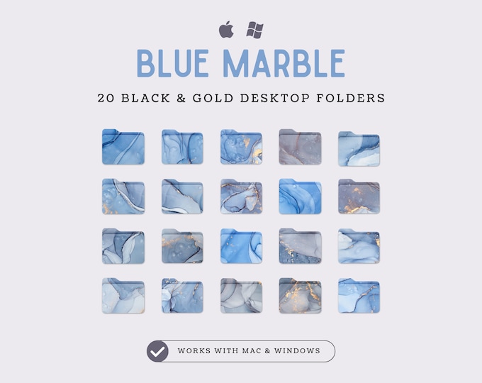 Desktop Folder Icons Blue - Aesthetic Mac Icons - PC Folder Icons ...