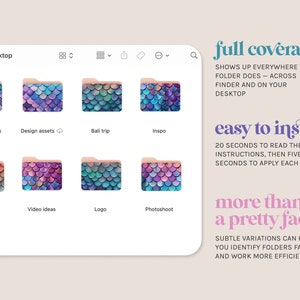 Mermaid Scale Folder Icons for Mac and Windows » Aesthetic Folder Icons ...