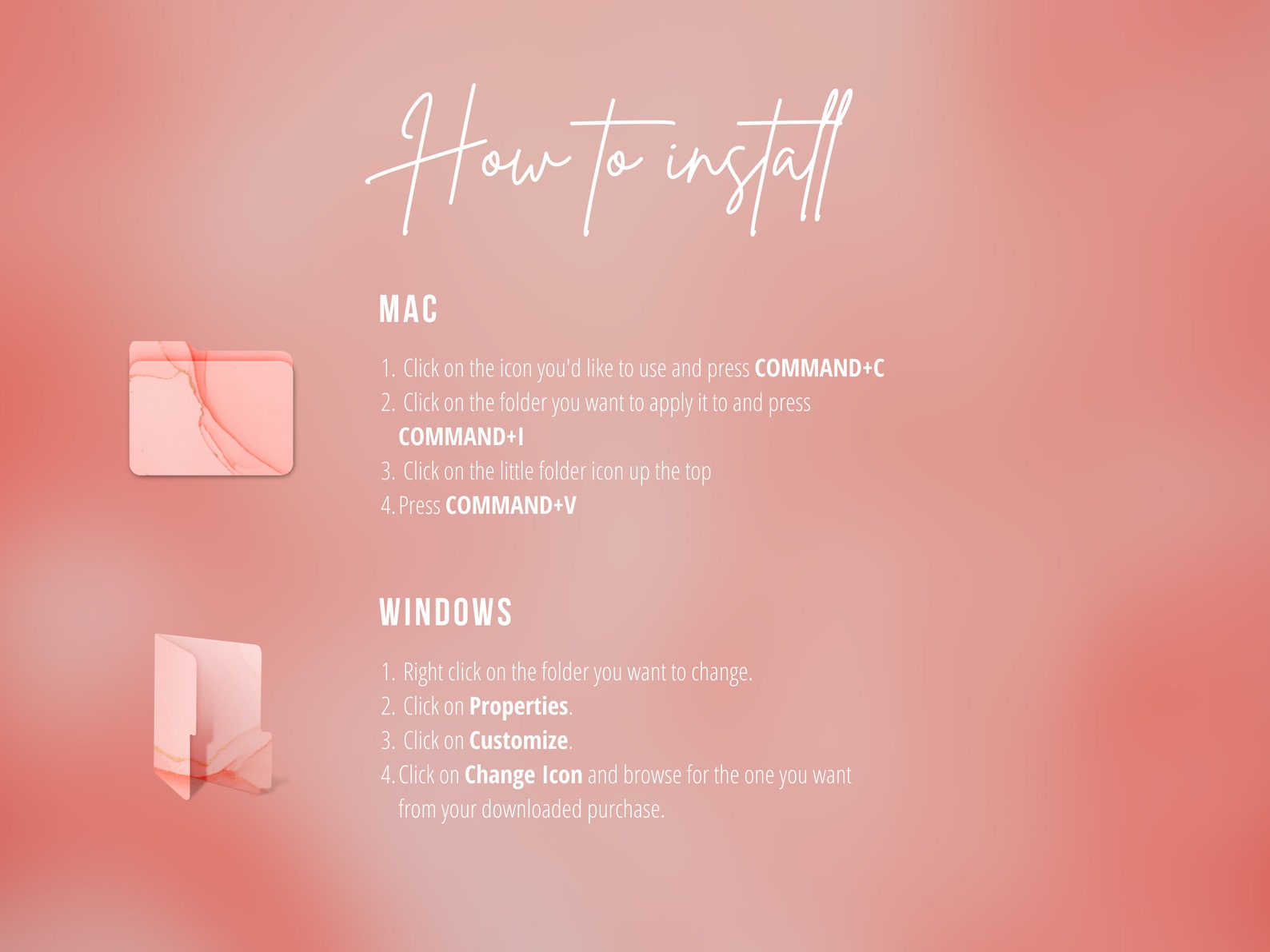 Marble Folder Icons » Desktop Icons for Mac and Windows » Luxe Folder ...