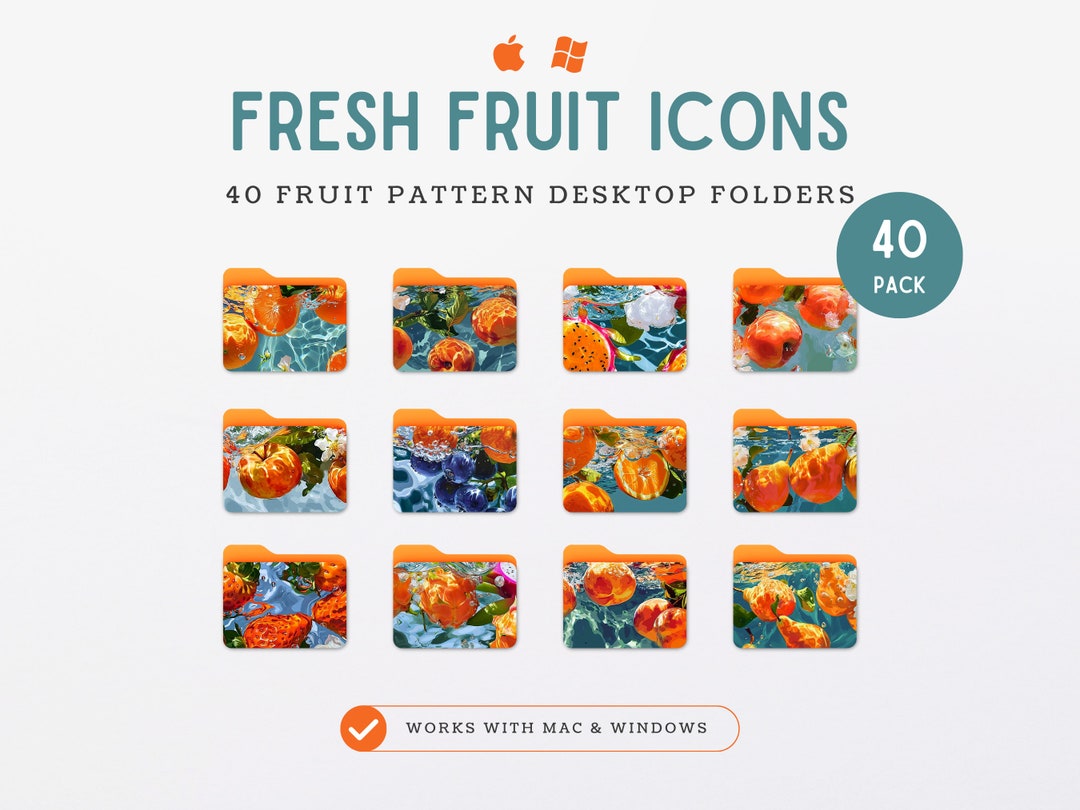 40 Fresh Fruit Desktop Folder Icons, Desktop Icons for Mac and Windows ...