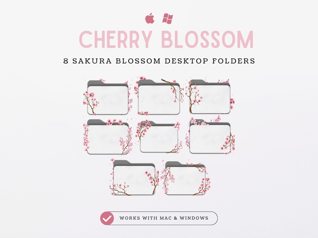 Cute Folder Icons, Windows and Mac Folder Icons, Floral Desktop Icons ...