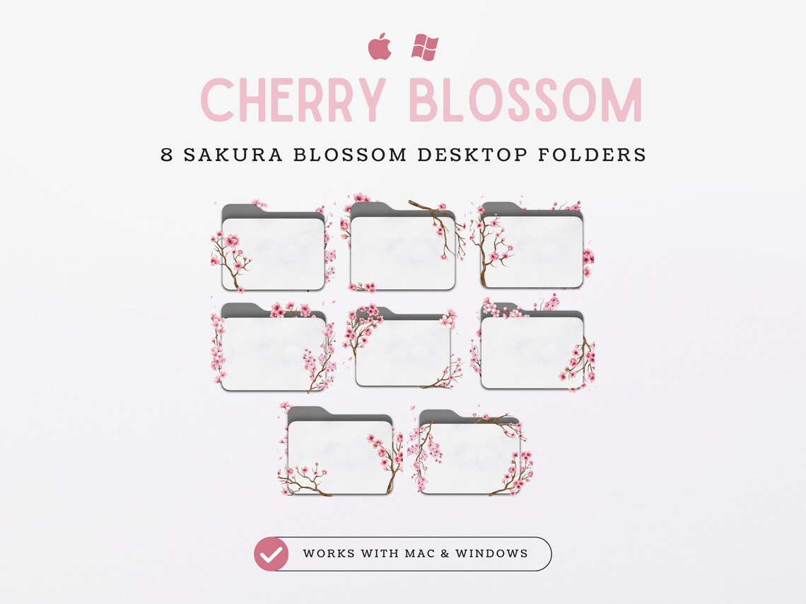 Cute Folder Icons, Windows and Mac Folder Icons, Floral Desktop Icons ...
