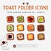 Cute Toast Folder Icons for Mac and Windows, Desktop Icons Kawaii ...