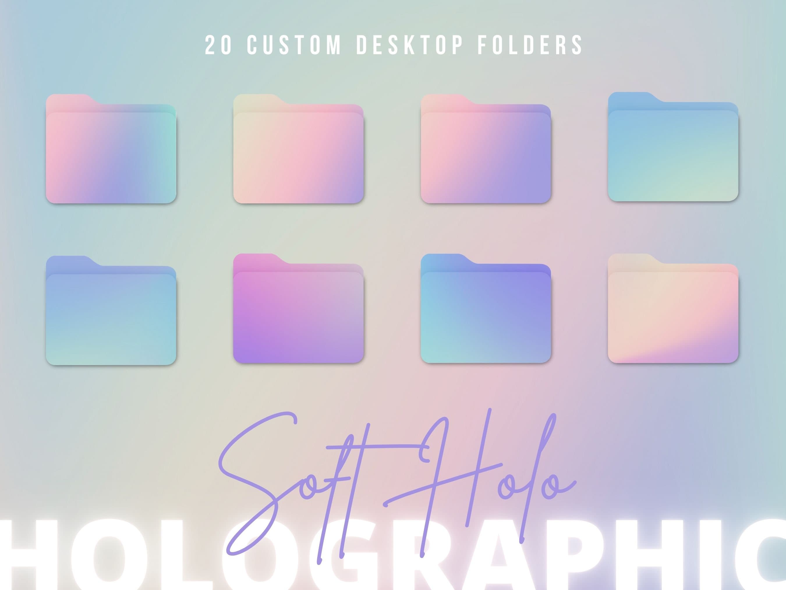 Folder Icons Desktop Icons Holo Icons Mac Desktop Icons - Etsy Canada