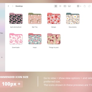 Aesthetic Folder Icons for Mac and Windows, Vintage Patterned Floral ...