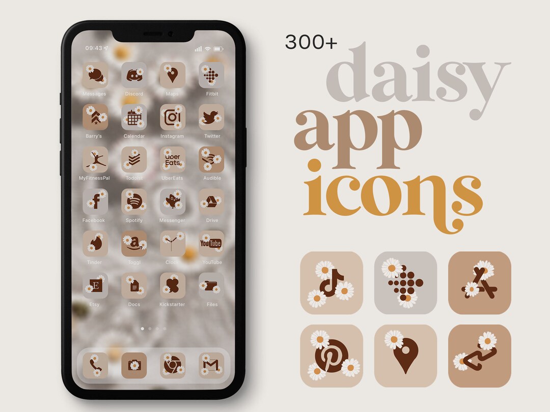 Ios 14 Aesthetic Floral App Icons, Neutral App Icons for iPhone and ...