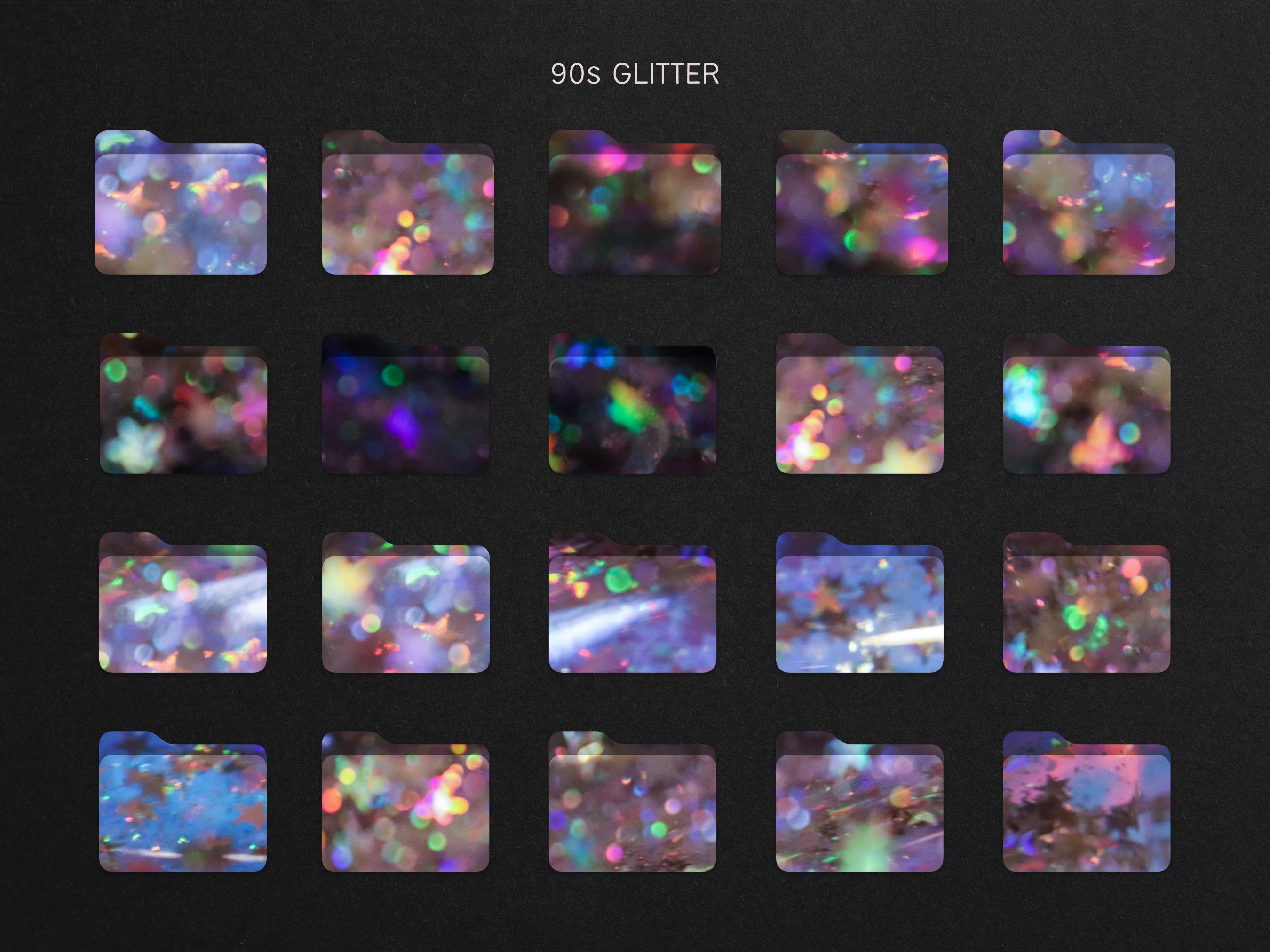 80 Holo Mac Folder Icons Cute Desktop Customization Aesthetic Desktop ...
